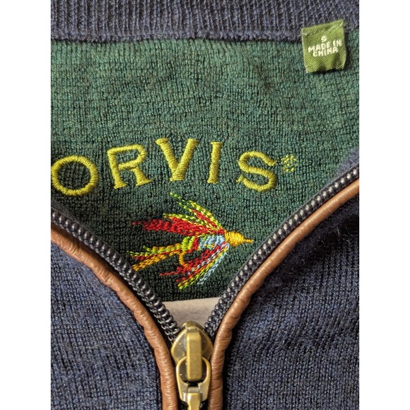 Orvis | Sweaters | Vtg Orvis Mens 4 Zip Size Small Leather Accents On ...